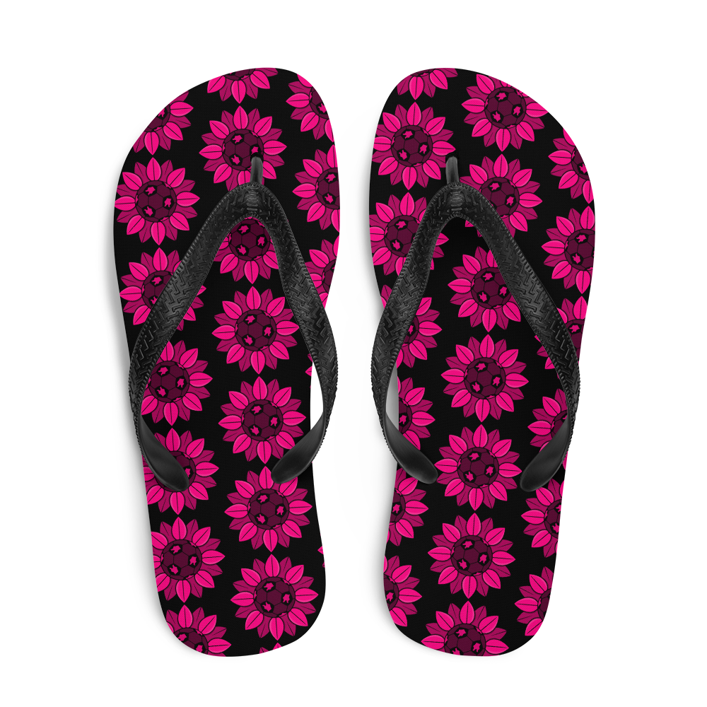 NAFO Sunflower (Dark) Flip-Flops – North Atlantic Fella Organization